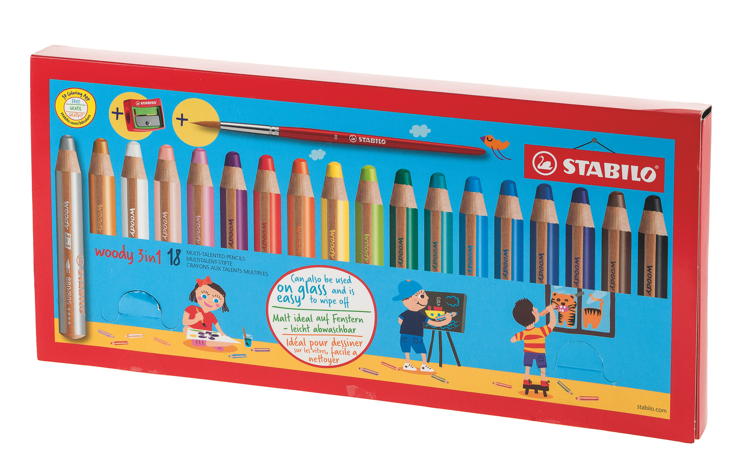 STABILO woody 3in1 Multitalent-Stifte, 18er-Set | 18 Stk | 18 Stk | 622996