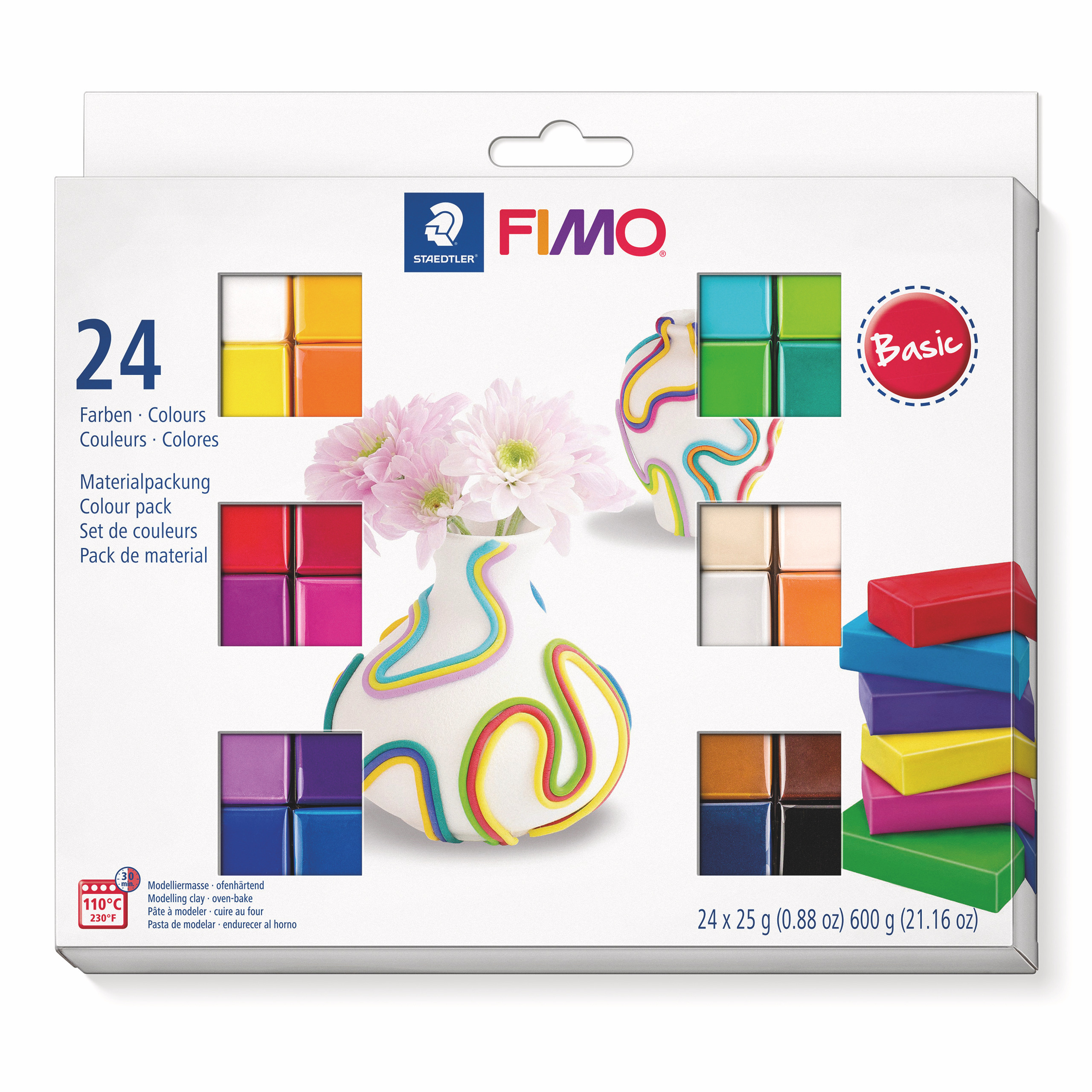 Arcilla polimérica FIMO® soft, 24 semibloques | 24 Stk | 24-farbig ...
