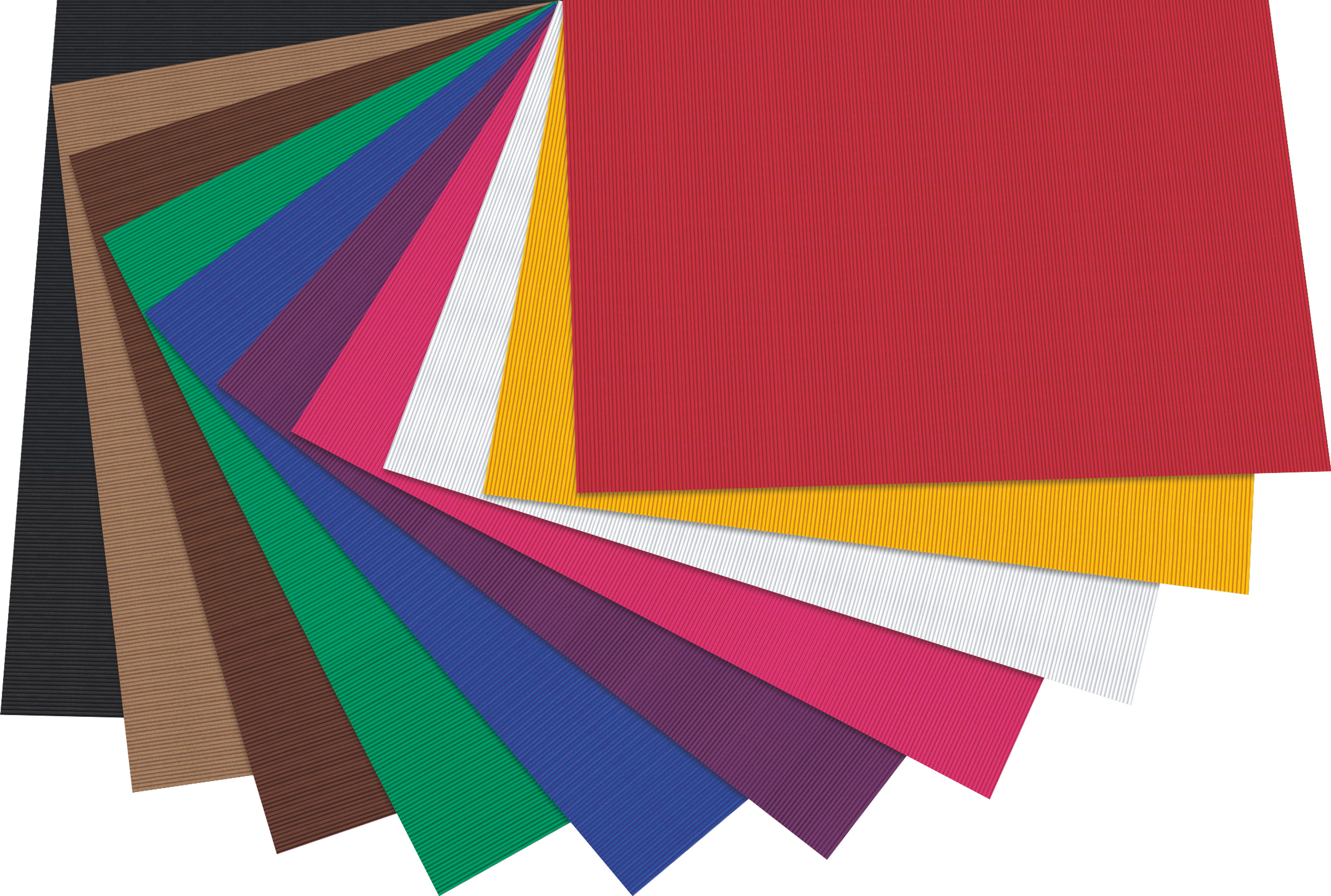 Cartón ondulado de colores (50 x 70 cm) 10 ud. | 10 Stk | multicolor ...