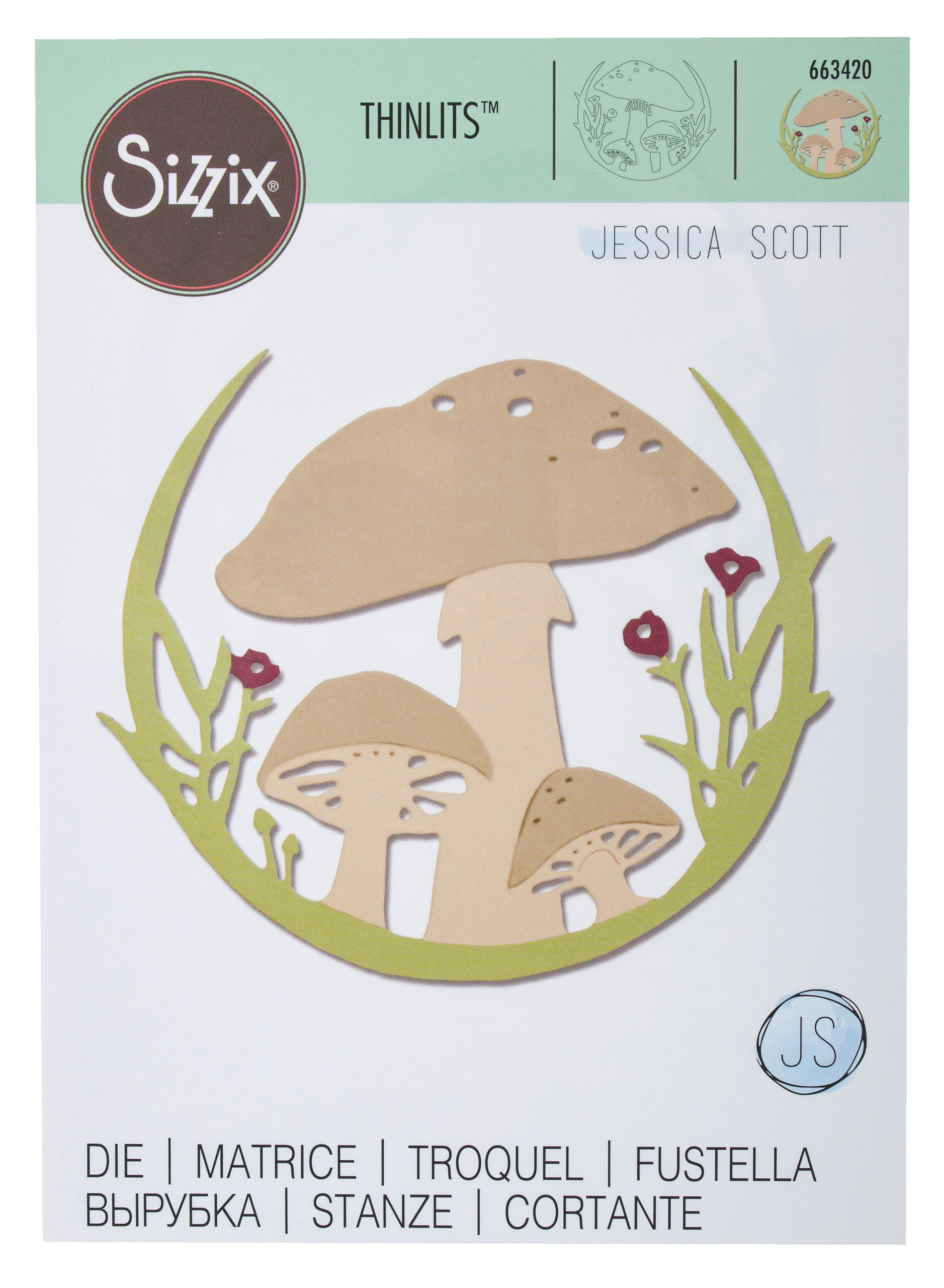 Pochoirs Sizzix Thinlits - Couronne de champignons | 643158