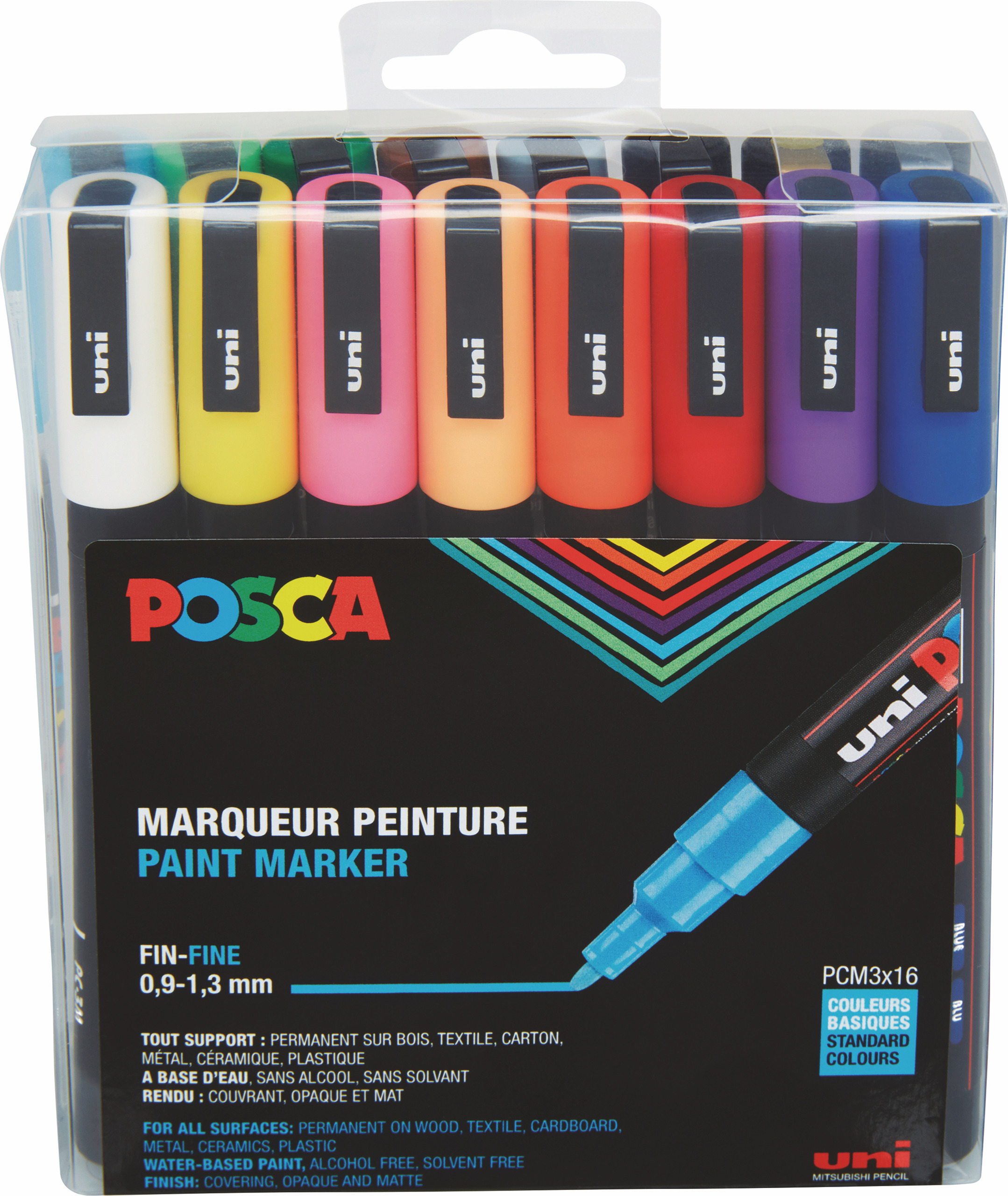 POSCA Marker PC-3M, 16er-Set | 16 Stk | hellblau dunkelblau hellgrün ...